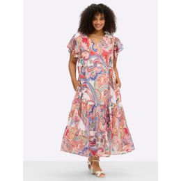 sheego by Joe Browns sheego Gro&szlig;e Gr&ouml;&szlig;en Chiffonkleid mit Paisleydruck, ecru-rot-gemustert, Gr&ouml;&szlig;e 48 - Damen