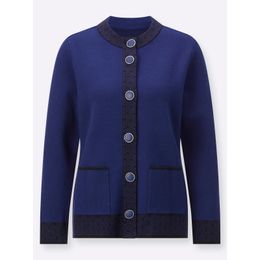 WITT Damen Strickjacke mit Modal-Anteil, royalblau, Gr&ouml;&szlig;e 46