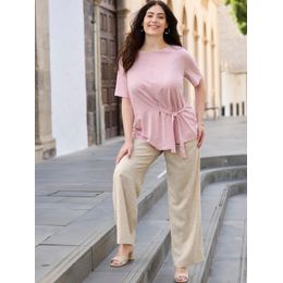 sheego Damen Shirt mit Bindeb&auml;ndern, ros&eacute;, Gr&ouml;&szlig;e 56/58