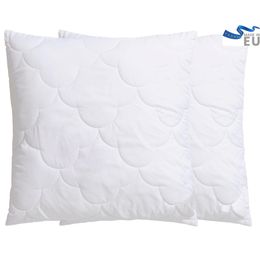 Microfaserkissen OTTO HOME "Mondschein, Kopfkissen 1-tlg. oder 2-tlg. 40x80 oder 80x80 cm", wei&szlig;, B:80cm L:80cm, Bezug: 100% Polyester. F&uuml;llung: 100% Polyester, Kopfkissen, Microfaserkissen, Kissen, allergiker geeignet (f&uuml;r Hausstauballergiker)