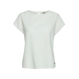 Kurzarmbluse oxmo "Kurzarmbluse OXArnora", Damen, Gr. 38, wei&szlig; (sanftes wei&szlig;), Obermaterial: 55% Leinen LI. 45% Viskose CV., Blusen Kurzarmbluse