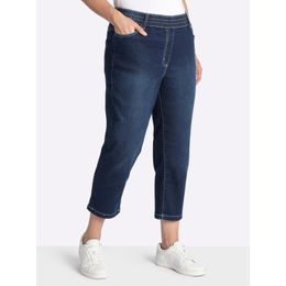 sheego Gro&szlig;e Gr&ouml;&szlig;en 7/8-Jeans mit Rei&szlig;verschluss-Blende, blue-stone-washed, Gr&ouml;&szlig;e 56 - Damen