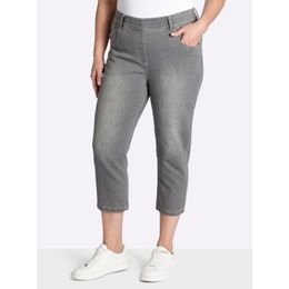 sheego Gro&szlig;e Gr&ouml;&szlig;en 7/8-Jeans mit Rei&szlig;verschluss-Blende, grey-denim, Gr&ouml;&szlig;e 52 - Damen