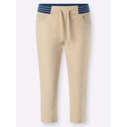 sheego Gro&szlig;e Gr&ouml;&szlig;en Caprijeans mit Rundum-Dehnbund, sand, Gr&ouml;&szlig;e 44 - Damen