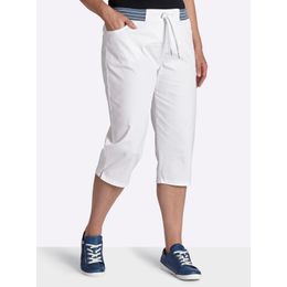 sheego Gro&szlig;e Gr&ouml;&szlig;en Caprijeans mit Rundum-Dehnbund, wei&szlig;, Gr&ouml;&szlig;e 52 - Damen