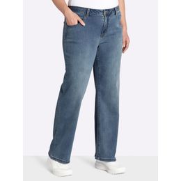 sheego Gro&szlig;e Gr&ouml;&szlig;en 5-Pocket-Jeans mit weitem Bein, blue-bleached, Gr&ouml;&szlig;e 54 - Damen