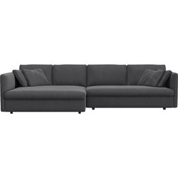 Ecksofa FLEXLUX "Lovane", grau (dervit grau), B:290cm H:84cm T:185cm, 100% Polyester, Sofas, Ecksofa, Weich & anschmiegsam, gro&szlig;e Sitztiefe auf Kaltschaum, Dekokissen inkl.
