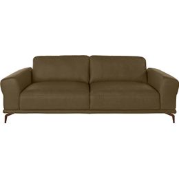 2,5-Sitzer W.Schillig "montanaa", gr&uuml;n (camouflage z69), B:232cm H:78cm T:94cm, Sofas, mit Metallf&uuml;&szlig;en in Bronze pulverbeschichtet, Breite 232 cm