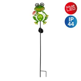 N&auml;ve LED Solarleuchte N&Auml;VE "Froggy", gr&uuml;n, B:8cm H:90cm L:18cm, Leuchten, gr&uuml;ne Solarleuchte, Erdspie&szlig; Froschfigur mit Pilz, H: 90cm, warmwei&szlig;