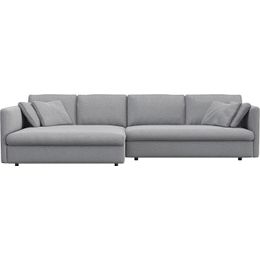 Ecksofa FLEXLUX "Lovane", grau (sophisto grau), B:290cm H:84cm T:185cm, 100% Polyester, Sofas, Ecksofa, Weich & anschmiegsam, gro&szlig;e Sitztiefe auf Kaltschaum, Dekokissen inkl.