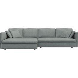 Ecksofa FLEXLUX "Lovane", blau (sky blau), B:290cm H:84cm T:185cm, 62% Polyester/14% Cotton/7% Linen, Sofas, Ecksofa, Weich & anschmiegsam, gro&szlig;e Sitztiefe auf Kaltschaum, Dekokissen inkl.