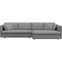 Ecksofa FLEXLUX "Lovane", blau (sky blau), B:290cm H:84cm T:185cm, 62% Polyester/14% Cotton/7% Linen, Sofas, Ecksofa, Weich & anschmiegsam, gro&szlig;e Sitztiefe auf Kaltschaum, Dekokissen inkl.