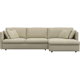 Ecksofa FLEXLUX "Lovane", beige (sandy beige), B:290cm H:84cm T:182cm, 100% Polyester, Sofas, Ecksofa, Weich & anschmiegsam, gro&szlig;e Sitztiefe auf Kaltschaum, Dekokissen inkl.
