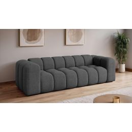 Big-Sofa OTTO HOME "KALLIE Design-Sofa mit Steppung, Bubble-Optik, Breite 248 cm", dunkelgrau, B:248cm H:72cm T:95cm, 100% Polyester, Sofas, Big-Sofa, moderne Steppung, hoher Sitzkomfort und modernes Design