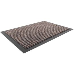 Fu&szlig;matte "OSLO", beige, B:80cm H:8mm L:120cm, Polypropylen (PP), PRIMAFLOR-IDEEN IN TEXTIL, Teppiche, Fu&szlig;matte, Schmutzfangmatte, gestreift, meliert, rutschhemmend, waschbar