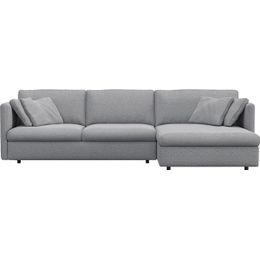 Ecksofa FLEXLUX "Lovane", grau (sophisto grau), B:290cm H:84cm T:182cm, 100% Polyester, Sofas, Ecksofa, Weich & anschmiegsam, gro&szlig;e Sitztiefe auf Kaltschaum, Dekokissen inkl.