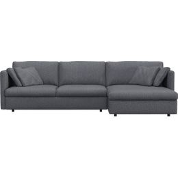 Ecksofa FLEXLUX "Lovane", blau (navy blau), B:290cm H:84cm T:182cm, 62% Polyester/14% Cotton/7% Linen, Sofas, Ecksofa, Weich & anschmiegsam, gro&szlig;e Sitztiefe auf Kaltschaum, Dekokissen inkl.