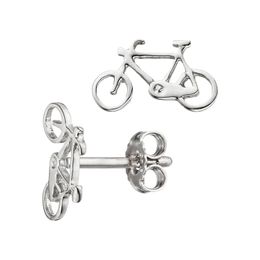Paar Ohrstecker Jobo "Kleine Ohrringe Fahrrad 6,4 mm", silber 925, Ohrringe, Jungen, Silber 925 (Sterlingsilber), 925 Silber rhodiniert