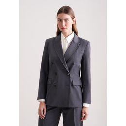 Jackenblazer Seidensticker, Damen, Gr. 38, grau, 53% Polyester, 44% Schurwolle, 3% Elastan, gestreift, Blazer
