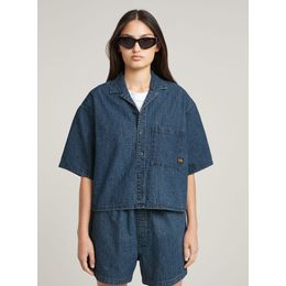 G-Star Raw Langarmshirt G-STAR "PJ Hemd", Damen, Gr. L, faded indigo ripstop, Obermaterial: 100% Baumwolle, Shirts Langarmshirt