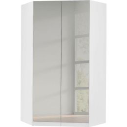 Eckkleiderschrank Rauch "Kleiderschrank Schrank Eckschrank Ankleide Garderobe CELLE", wei&szlig; (wei&szlig;, spiegel), B:117cm H:197cm T:117cm, Holzwerkstoff, Schr&auml;nke, Eckkleiderschrank, optional mit Spiegel oder Hochglanzfront MADE IN GERMANY