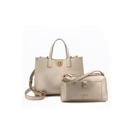 Tragetasche U.S. Polo Assn. "MIDDLETON DOUBLE HANDLE BAG WITH EXTRA BAG. Damen", Damen, Gr. B/H/T: 14cm onesize, light gold, Polyurethan, Taschen, Tragetasche Damen, Shopper, Einkaufstasche, Fashion, Lifestyle, Sale