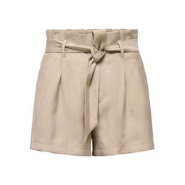 Shorts Only "ONLLALIA HW BELT SHORTS PNT", Damen, Gr. M, N-Gr, silber mink, Web, Obermaterial: 94% Viskose, 6% Polyester, unifarben, regular fit kurz, Hosen Shorts, Viskosemischung, regular fit, High Waist Paperbag Bund