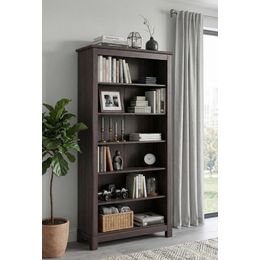 B&uuml;cherregal OTTO HOME "Rauna", dunkelbraun, B:96cm H:180cm T:38cm, Massivholz, Regale, B&uuml;cherregal, aus massiver Kiefer, Breite 96 cm, FSC zertifiziert