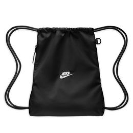 Sporttasche Nike "NK HERITAGE DRAWSTRING 2.0", schwarz, schwarz, wei&szlig;, Obermaterial: 100% Polyester, Taschen Sporttasche, sportlicher Stil, f&uuml;r vielseitige Fitnessaktivit&auml;ten