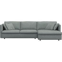 Ecksofa FLEXLUX "Lovane", blau (sky blau), B:290cm H:84cm T:182cm, 62% Polyester/14% Cotton/7% Linen, Sofas, Ecksofa, Weich & anschmiegsam, gro&szlig;e Sitztiefe auf Kaltschaum, Dekokissen inkl.