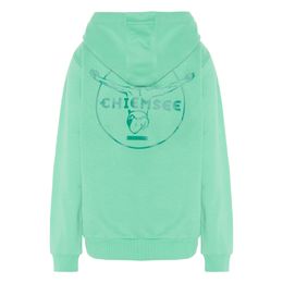 Kapuzensweatshirt Chiemsee, M&auml;dchen, Gr. 122/128, marine gr&uuml;n, 80% Baumwolle, 20% Polyester, Sweatshirts