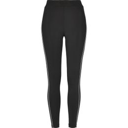 Leggings Urban Classics "Urban Classics Damen Ladies High Waist Reflective Leggins", Damen, Gr. S, US-Gr&ouml;&szlig;en, schwarz, 80% Polyamid, 20% Elasthan, skinny fit, Hosen Leggings