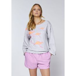 Sweatshirt Chiemsee, Damen, Gr. 40, high, rise, 73% Baumwolle, 22% Polyester, 5% Viskose, Rundhals, Sweatshirts Sweatshirt