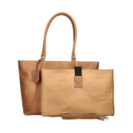 Henkeltasche Burkely "Burkely Taschen Leder", Herren, Gr. onesize, beige, Leder, Taschen