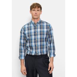 Langarmhemd OLYMP "OLYMP Casual, regular fit, Button-down", Herren, Gr. L, Normaler Arm, marine, 100% Baumwolle, Hemden