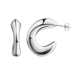 Paar Creolen ZEEme "Edelstahl glanz", Damen, Gr. one-size, Edelstahl, wei&szlig;, Ohrringe