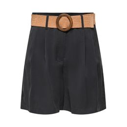 Shorts Only "ONLIBIZA HW BELT SHORTS PNT", Damen, Gr. S, N-Gr, schwarz, Obermaterial: 88% Modal, 12% Polyester, unifarben, regular fit kurz, Hosen Shorts, Materialmix, regular fit, High Waist