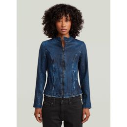 G-Star Raw Langarmshirt G-STAR "Moto Slim Overshirt", Damen, Gr. S, faded cerulean skin, Obermaterial: 74% Baumwolle, 25% Baumwolle, 1% Elasthan, Shirts Langarmshirt