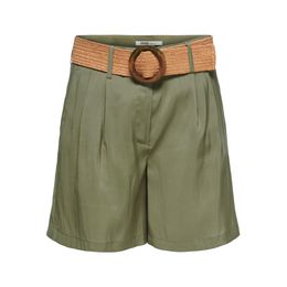 Shorts Only "ONLIBIZA HW BELT SHORTS PNT", Damen, Gr. L, N-Gr, mermaid, Obermaterial: 88% Modal, 12% Polyester, unifarben, regular fit kurz, Hosen Shorts, Materialmix, regular fit, High Waist