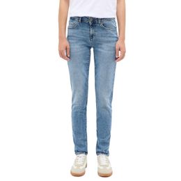 Skinny-fit-Jeans Mustang "Damen Style Quincy Skinny", Damen, Gr. 25, L&auml;nge 30, 402 mittelblau, Denim/Jeans, 95% Baumwolle, 3% Elastomultiester, 2% Elasthan, unifarben, skinny fit, Jeans
