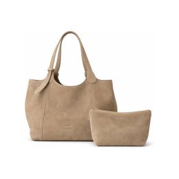 Henkeltasche Nero Giardini "Nero Giardini Taschen Leder", Damen, Gr. onesize, beige, Leder, Taschen