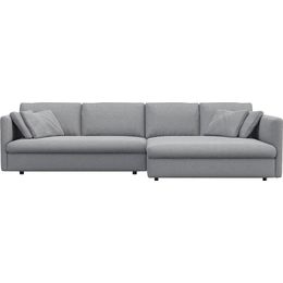 Ecksofa FLEXLUX "Lovane", grau (sophisto grau), B:290cm H:84cm T:185cm, 100% Polyester, Sofas, Ecksofa, Weich & anschmiegsam, gro&szlig;e Sitztiefe auf Kaltschaum, Dekokissen inkl.