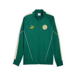 Sweatjacke Puma "Senegal KING Anthem Jacke Herren", Damen, Gr. L, wild gr&uuml;n pel&eacute; gelb, Obermaterial: 37% Baumwolle, 63% Polyester. Taschenfutter: 100% Polyester. Rippe: 93% Polyester, 7% Elasthan. Besatz: 100% Polyester, Sweatjacken Sweatjacke