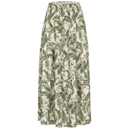 Sommerrock CLOUD 5IVE "CLOUD 5IVE Maxi Skirt with paisley print", Damen, Gr. L, gr&uuml;n, 95% Polyester, 5% Elasthan, normal, R&ouml;cke