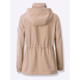 Langjacke Casual Looks, Damen, Gr. 26, beige, 89% Polyester, 11% Polyamid, Besatz:100% Polyester, Kapuzenfutter:100% Polyester, unifarben, Jacken Langjacke