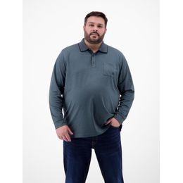 Poloshirt Lerros "Langarm Polo mit Brusttasche in Grossen Gr&ouml;ssen", Herren, Gr. 4XL, classic navy, 52% Baumwolle, 48% Polyester, ohne Ausschnitt, Shirts