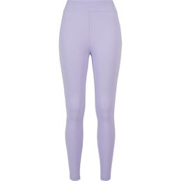Leggings Urban Classics "Urban Classics Damen Ladies High Waist Tech Leggings", Damen, Gr. L, US-Gr&ouml;&szlig;en, lavender, 80% Polyimid, 20% Elasthan, unifarben, skinny fit, Hosen Leggings