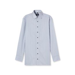 Businesshemd OLYMP "OLYMP Luxor, modern fit, New Kent", Herren, Gr. 39, Normaler Arm, silbergrau, 100% Baumwolle, Hemden
