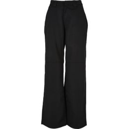 Stoffhose Urban Classics "Urban Classics Damen Ladies Straight Leg Workwear Pants", Damen, Gr. 34, Normalgr&ouml;&szlig;en, schwarz, 65% Baumwolle, 35% Polyester, unifarben, normal, Hosen Stoffhose