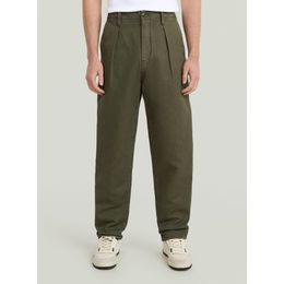 G-Star Raw Chinohose G-STAR "Pleated Chino Relaxed Tapered", Herren, Gr. 30, L&auml;nge 34, asfalt gd, Obermaterial: 70% Baumwolle, 30% Baumwolle, Hosen Chinohose